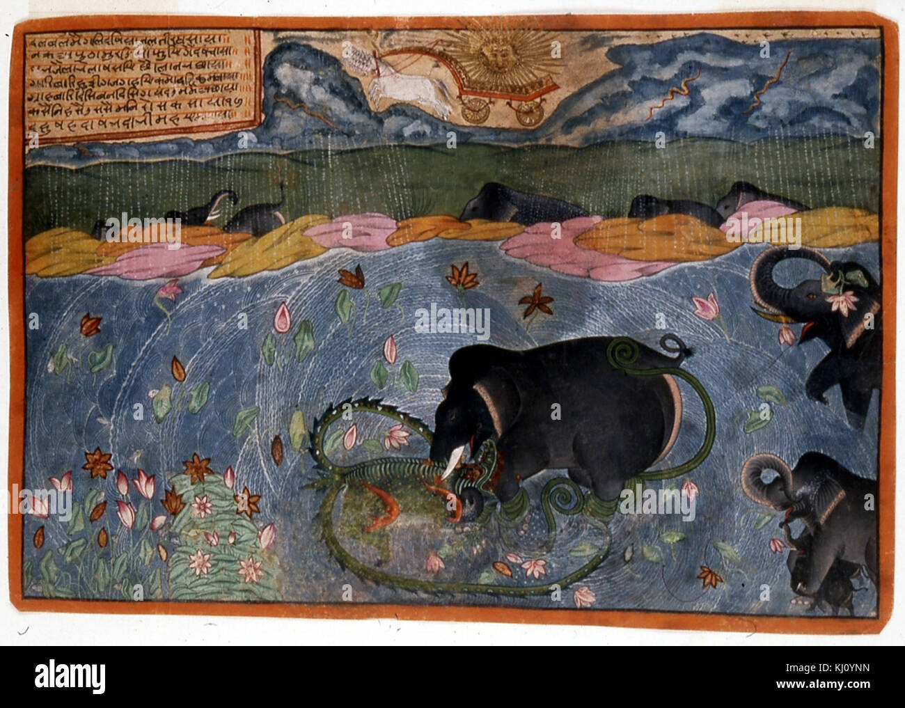 Indian - The Elephant King Attacked by the Crocodile - Walters W887 ...
