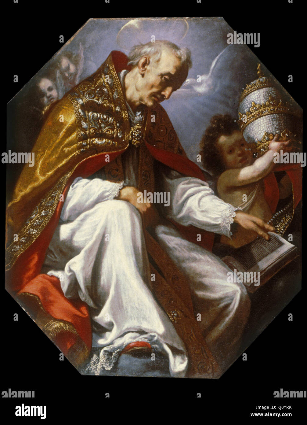 A painting by Jacopo Vignali titled 'Saint Gregory the Great', housed ...