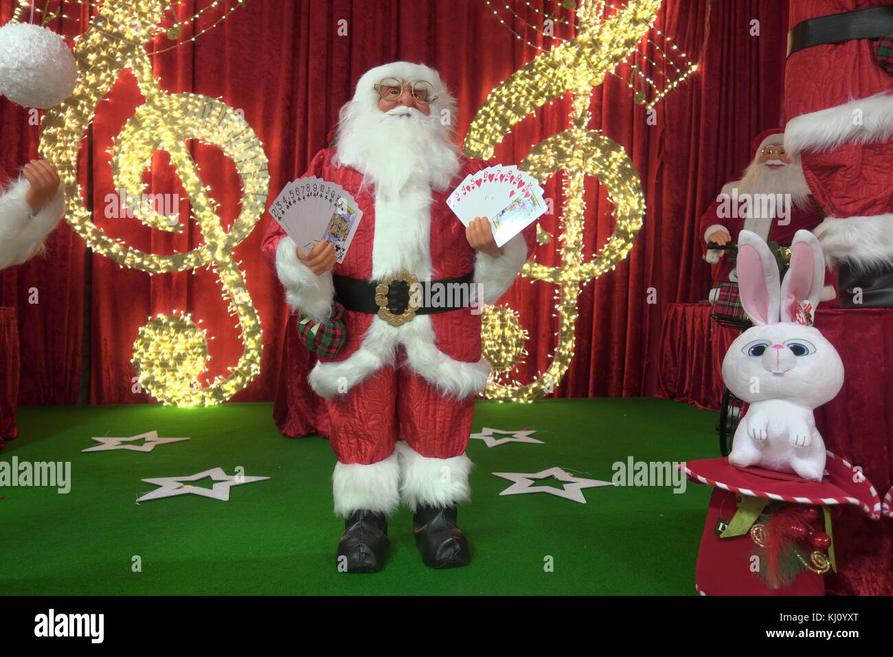 Santa Clause in Christmas red costume Stock Photo - Alamy
