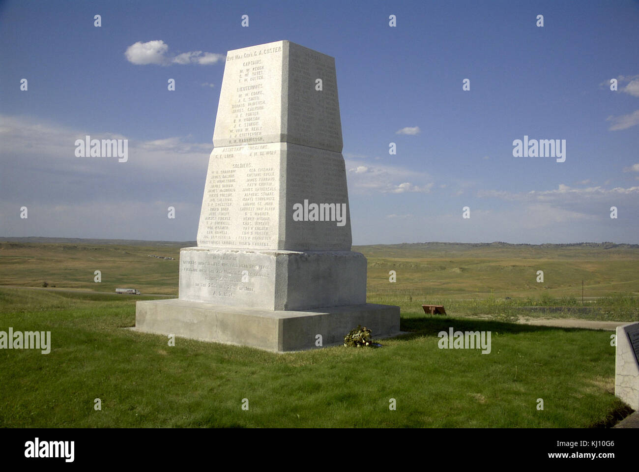 Little Bighorn memorial obelisk Stock Photo - Alamy