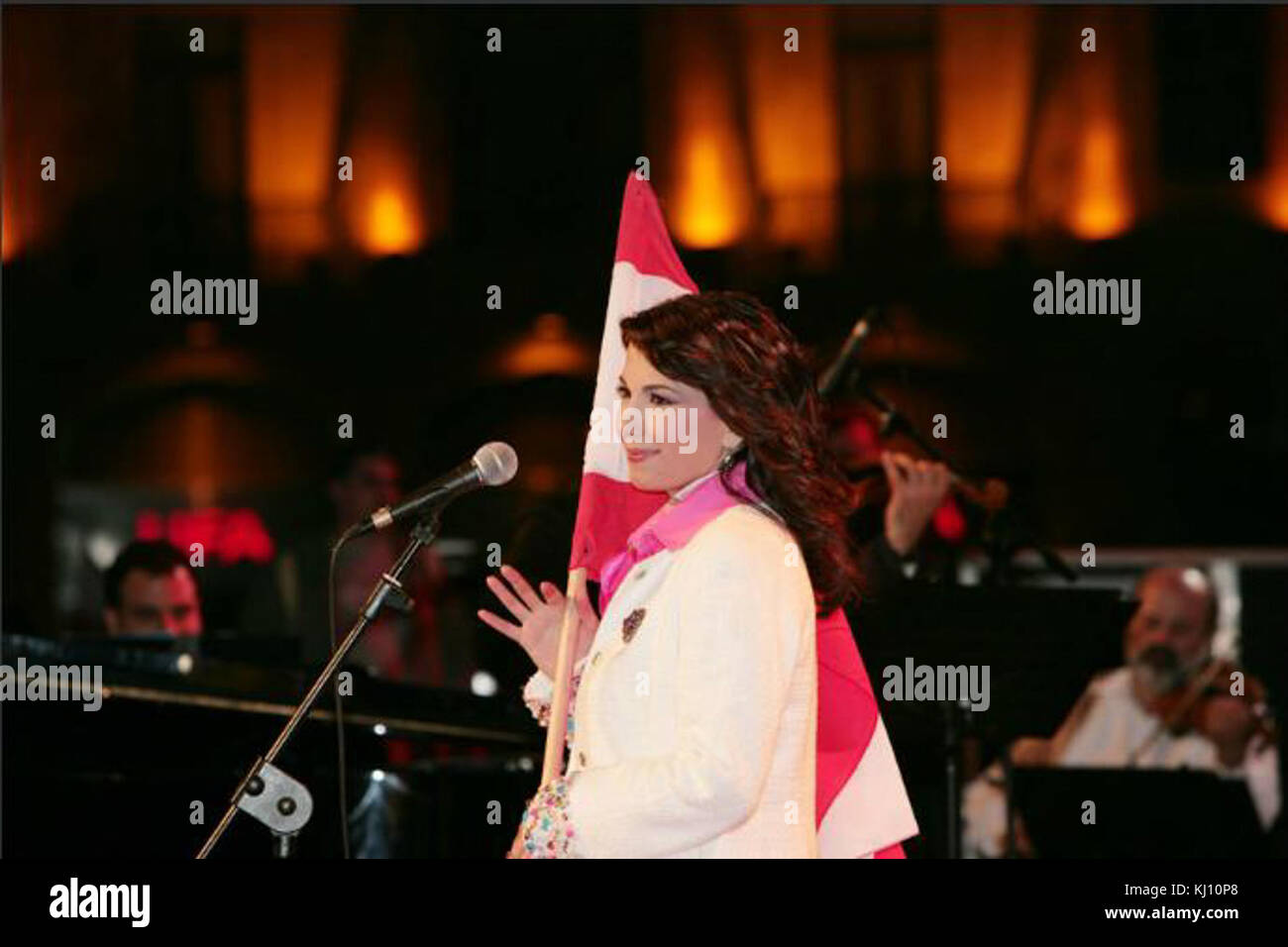 This image shows Majida El Roumi performing at a concert in Martyrs ...