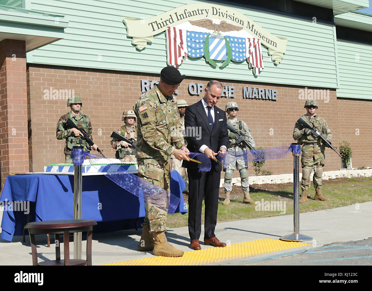 Col. Sean Bernabe, Task Force Marne commander, and Charles Bowery Jr ...