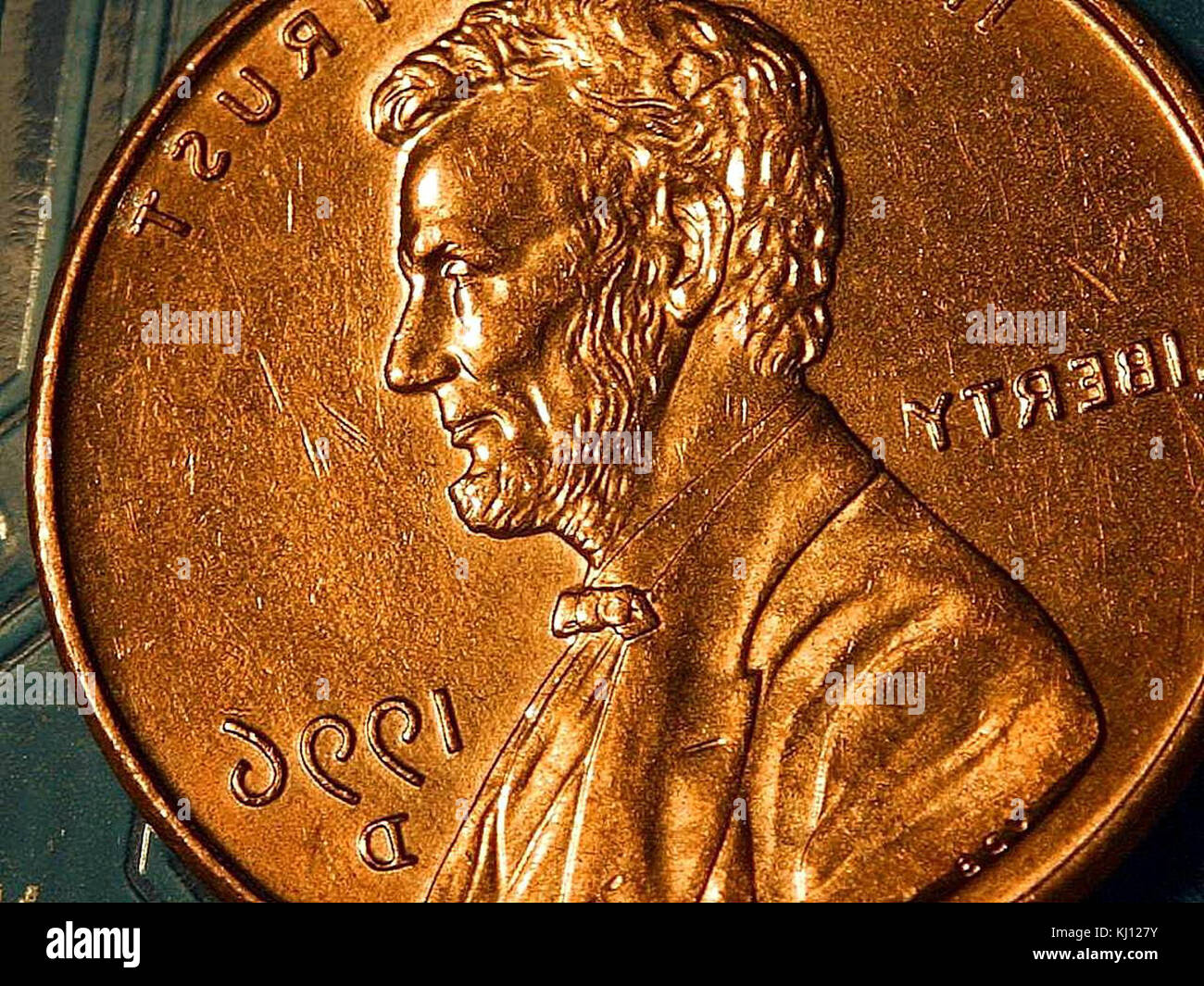 Penny cents copper Lincoln coin macro Stock Photo - Alamy