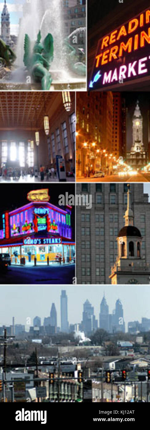 Philadelphia landmark montage Stock Photo - Alamy