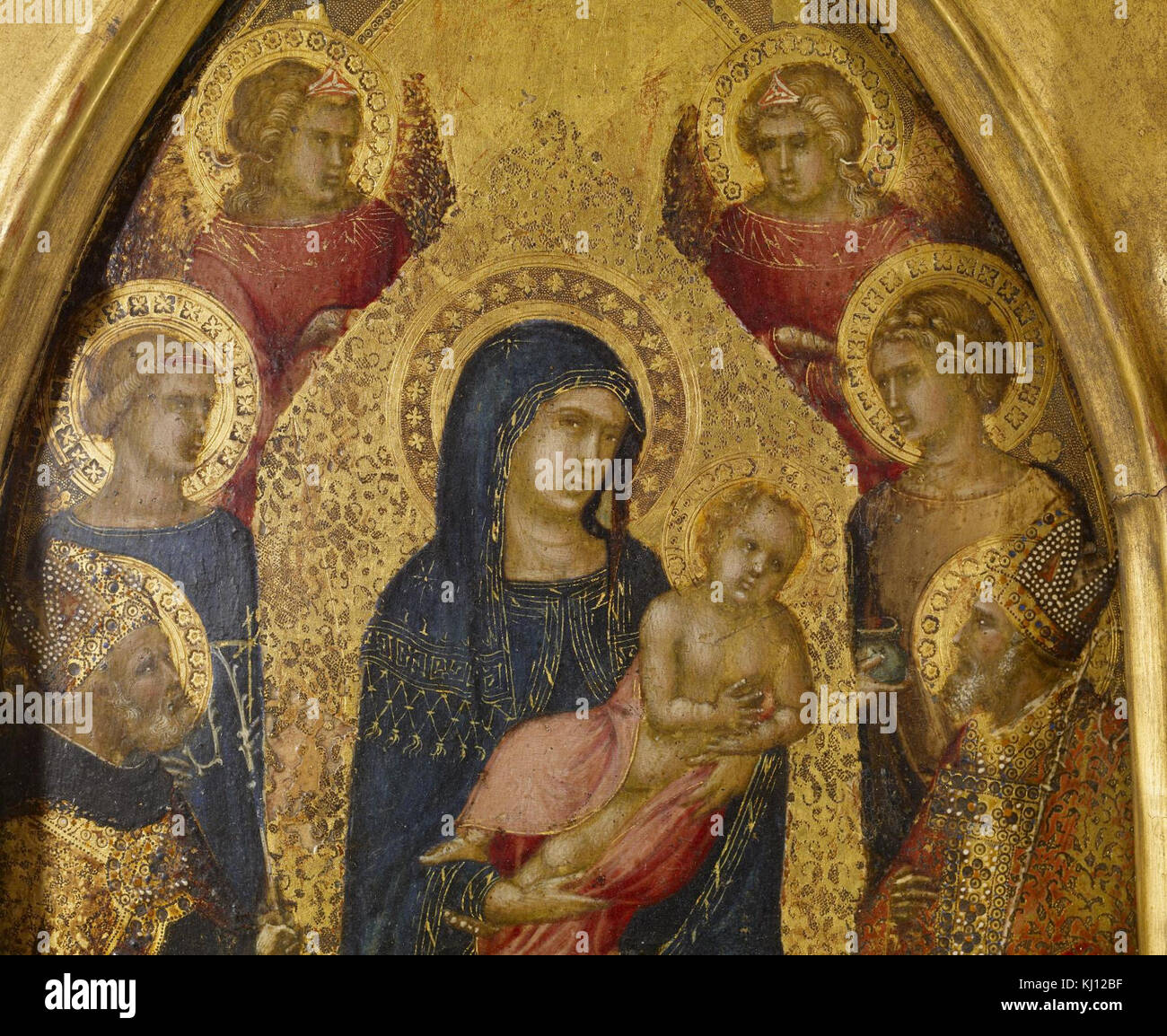 Pietro Lorenzetti - Virgin and Child with Saints and Angels - Walters 37731 - Detail B Stock ...