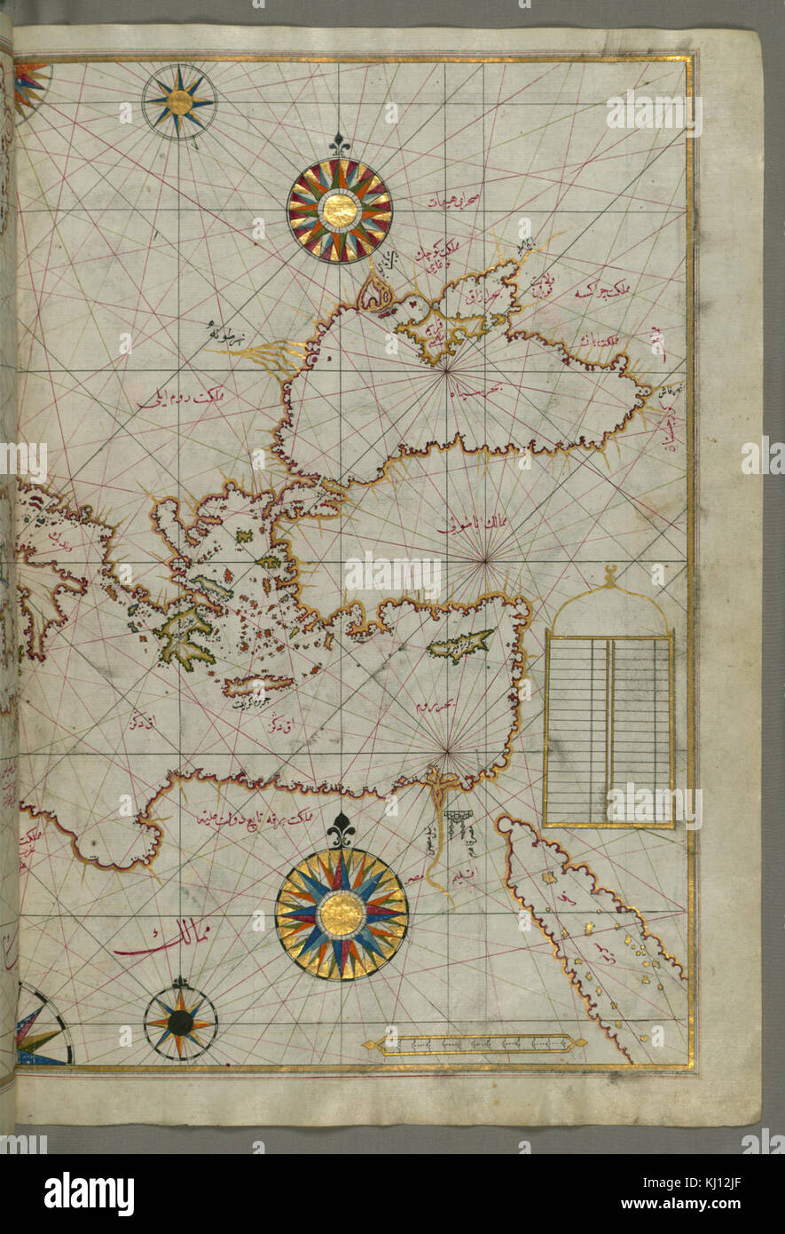 Piri Reis - Map of the Eastern Mediterranean, Aegean and the Black Sea ...