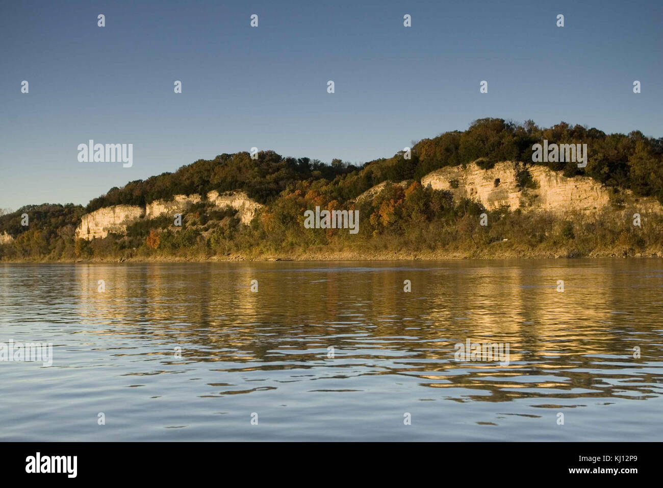 Low limestone cliffs at edge of the river Stock Photo - Alamy