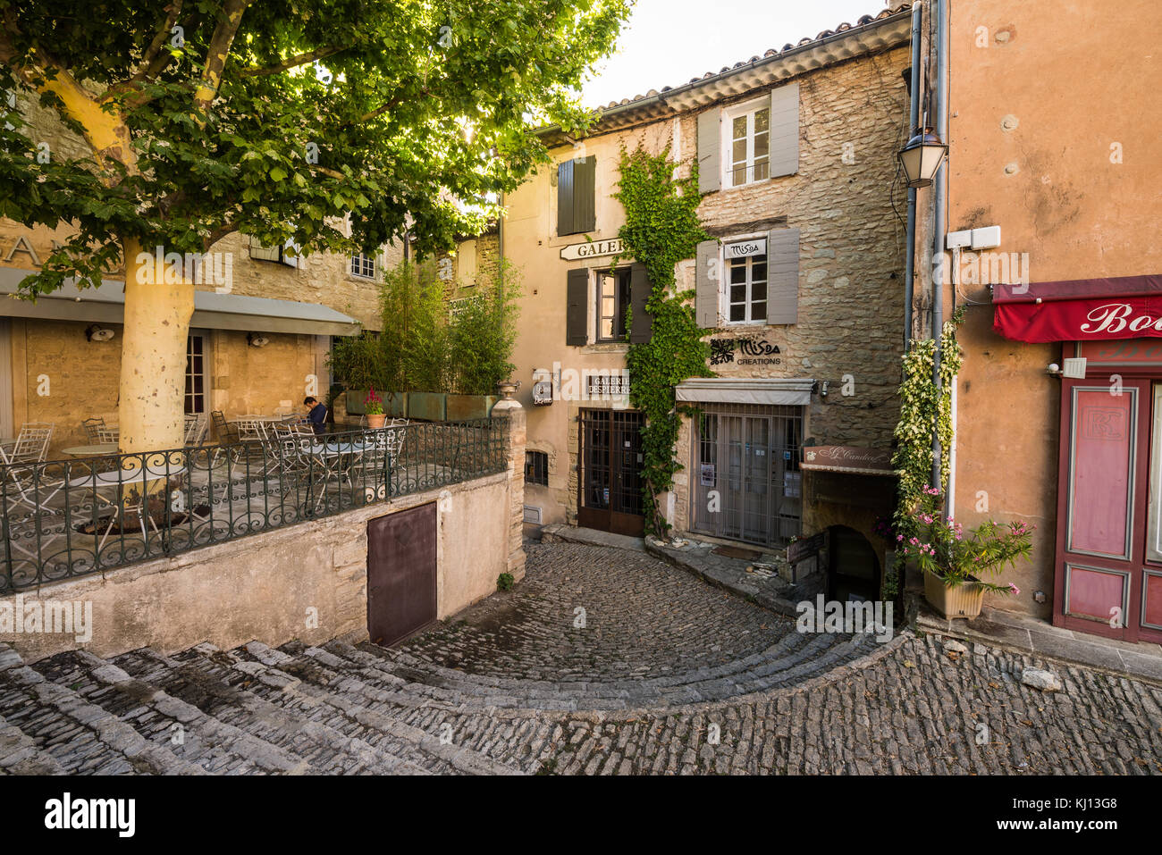 Street of medieval village of Gordes, Provence, France Stock Photo - Alamy