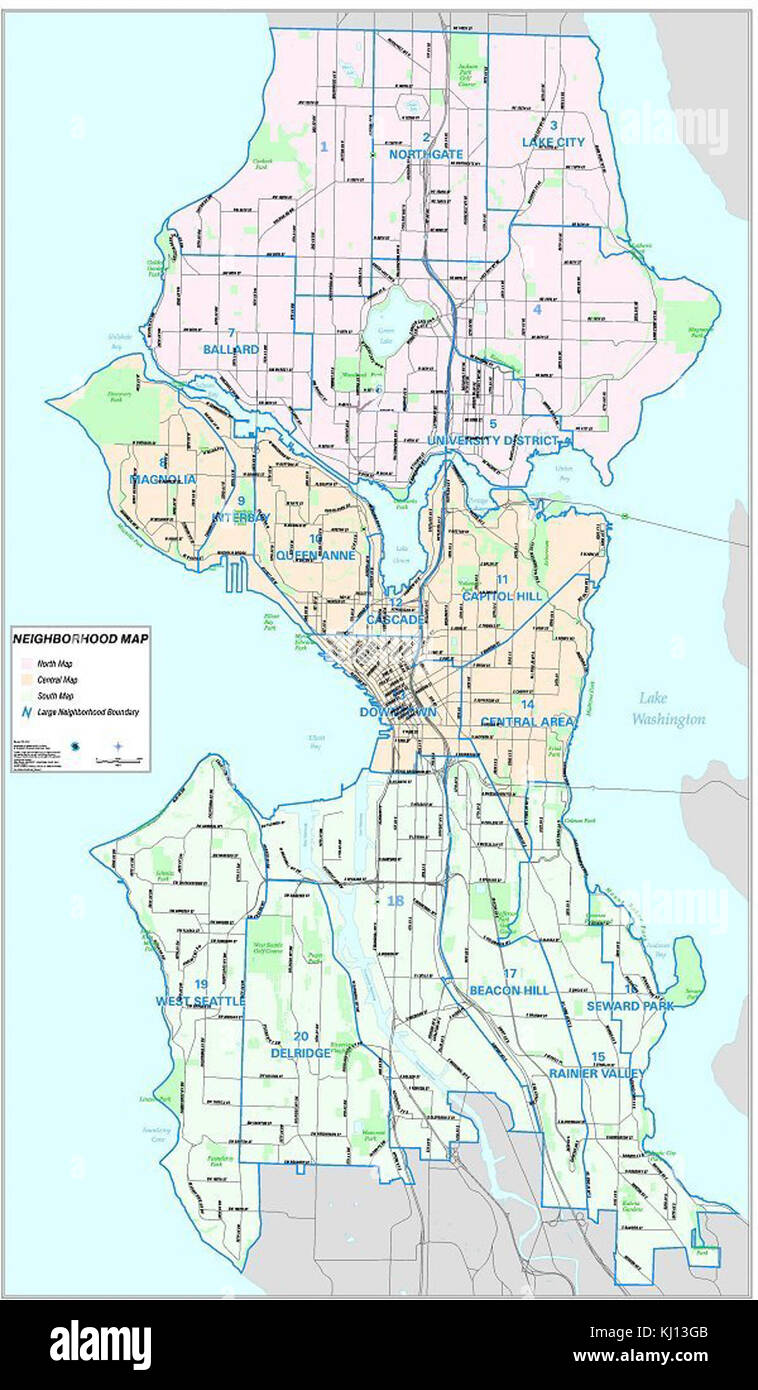 Seattle city map from City Clerk's atlas Stock Photo - Alamy