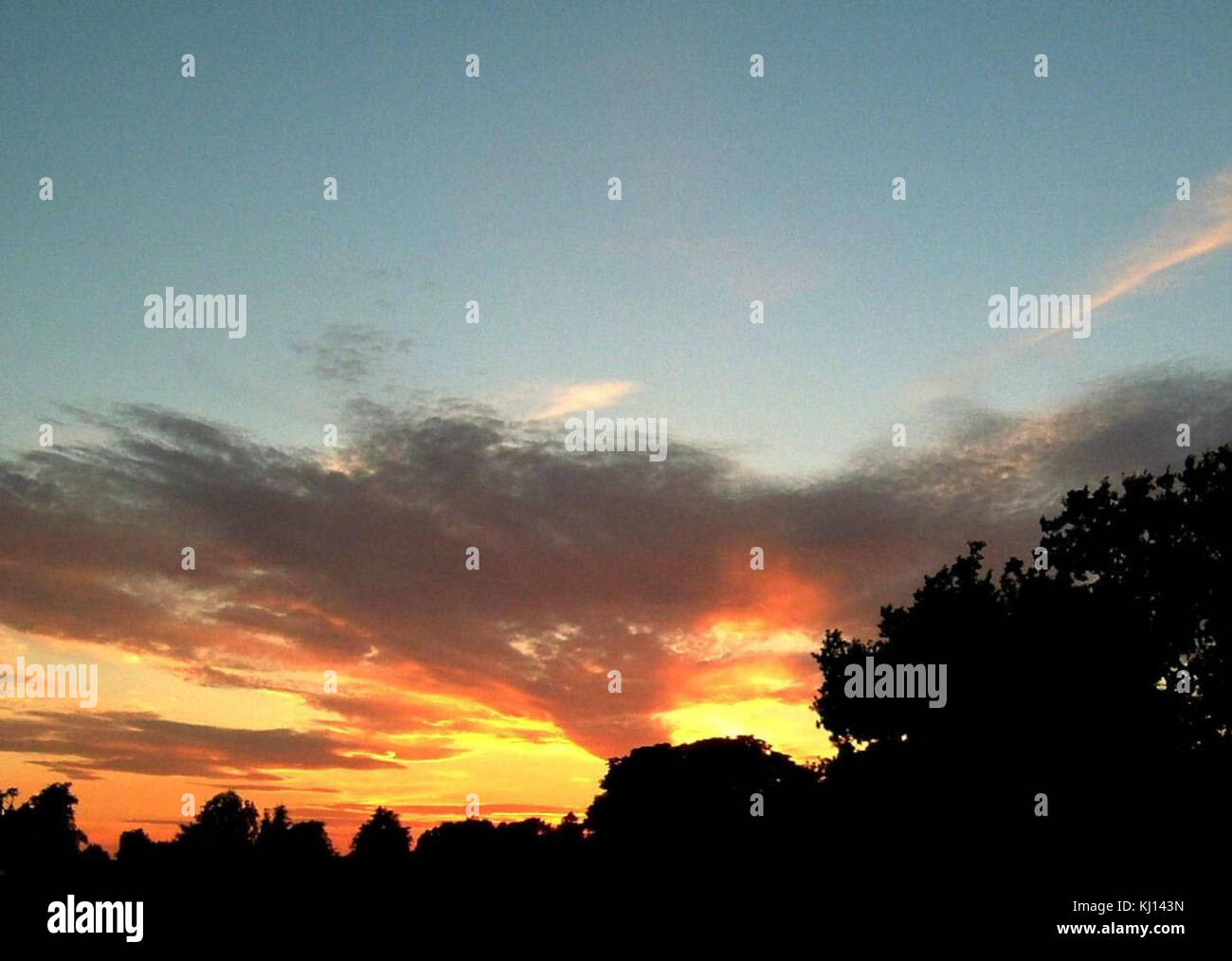 Sunset glory landscape Stock Photo - Alamy