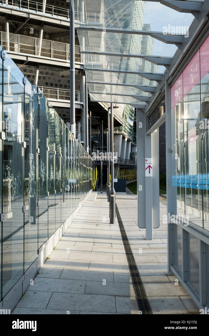 Birmingham tram line and commercial buildings at Snow Hill Stock Photo ...