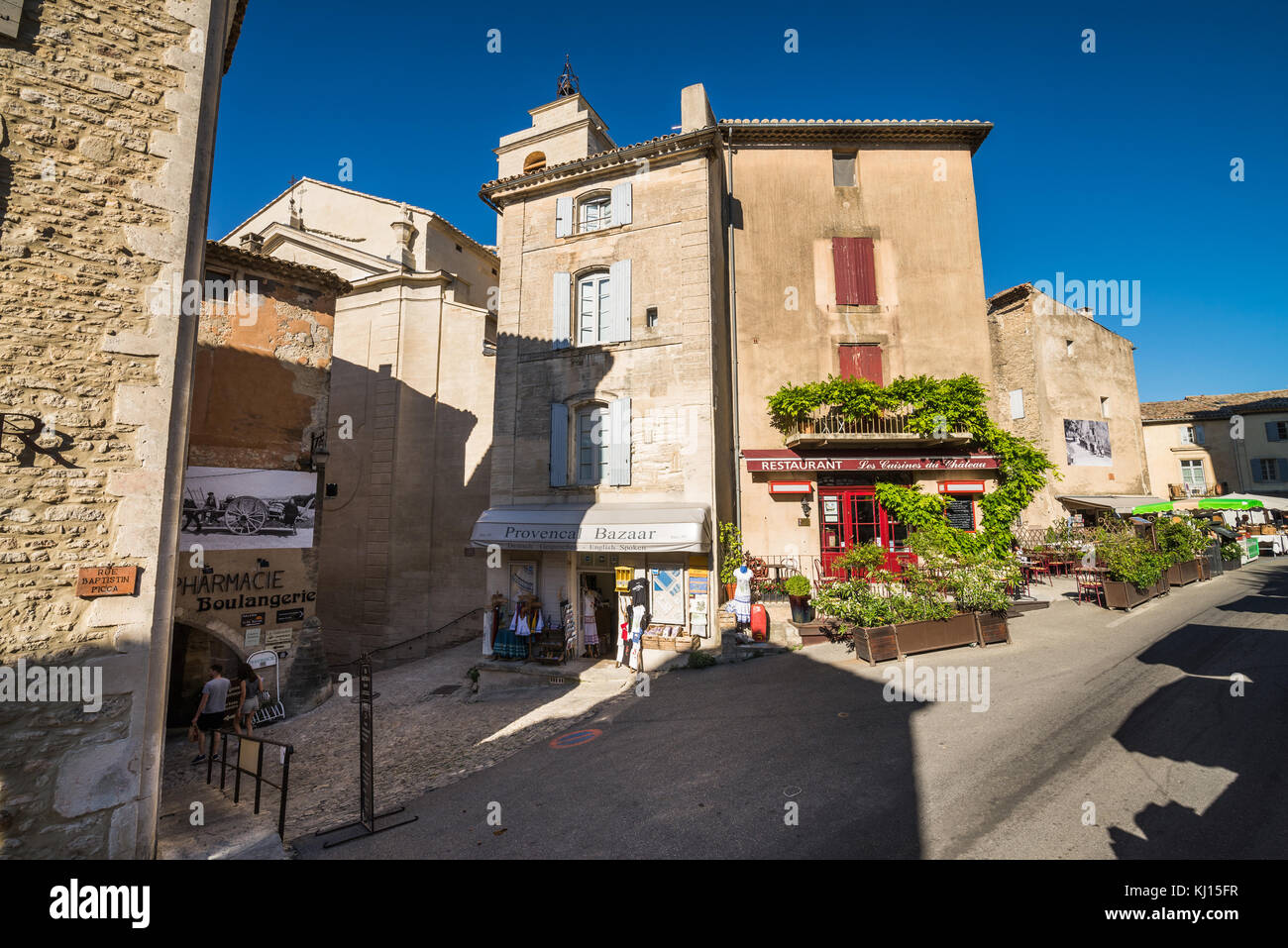 Street of medieval village of Gordes, Provence, France Stock Photo - Alamy