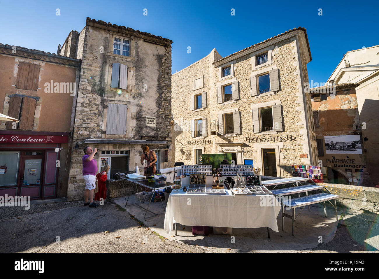 Street market, Gordes, Provence, France, Europe Stock Photo - Alamy