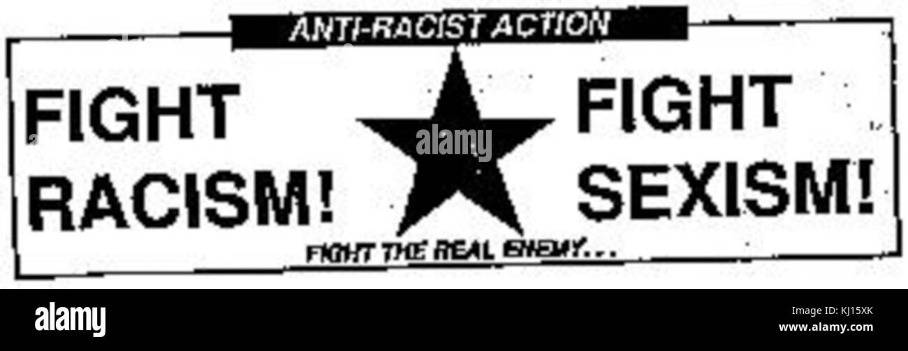 Anti-Racist Action fight Stock Photo - Alamy