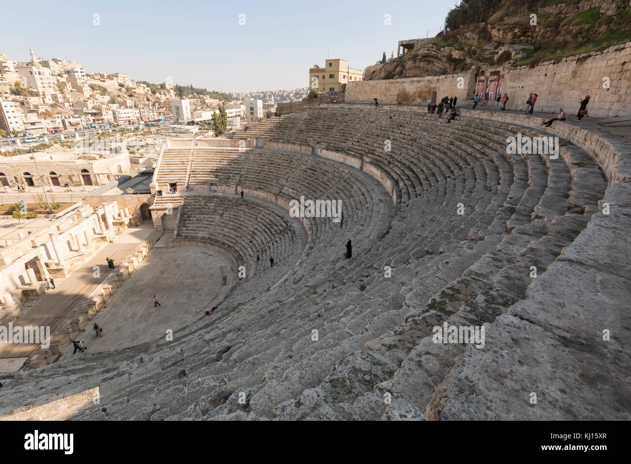Amman, Jordan, December 22nd, 2015, Ancient roman amphitheatre in Amman ...