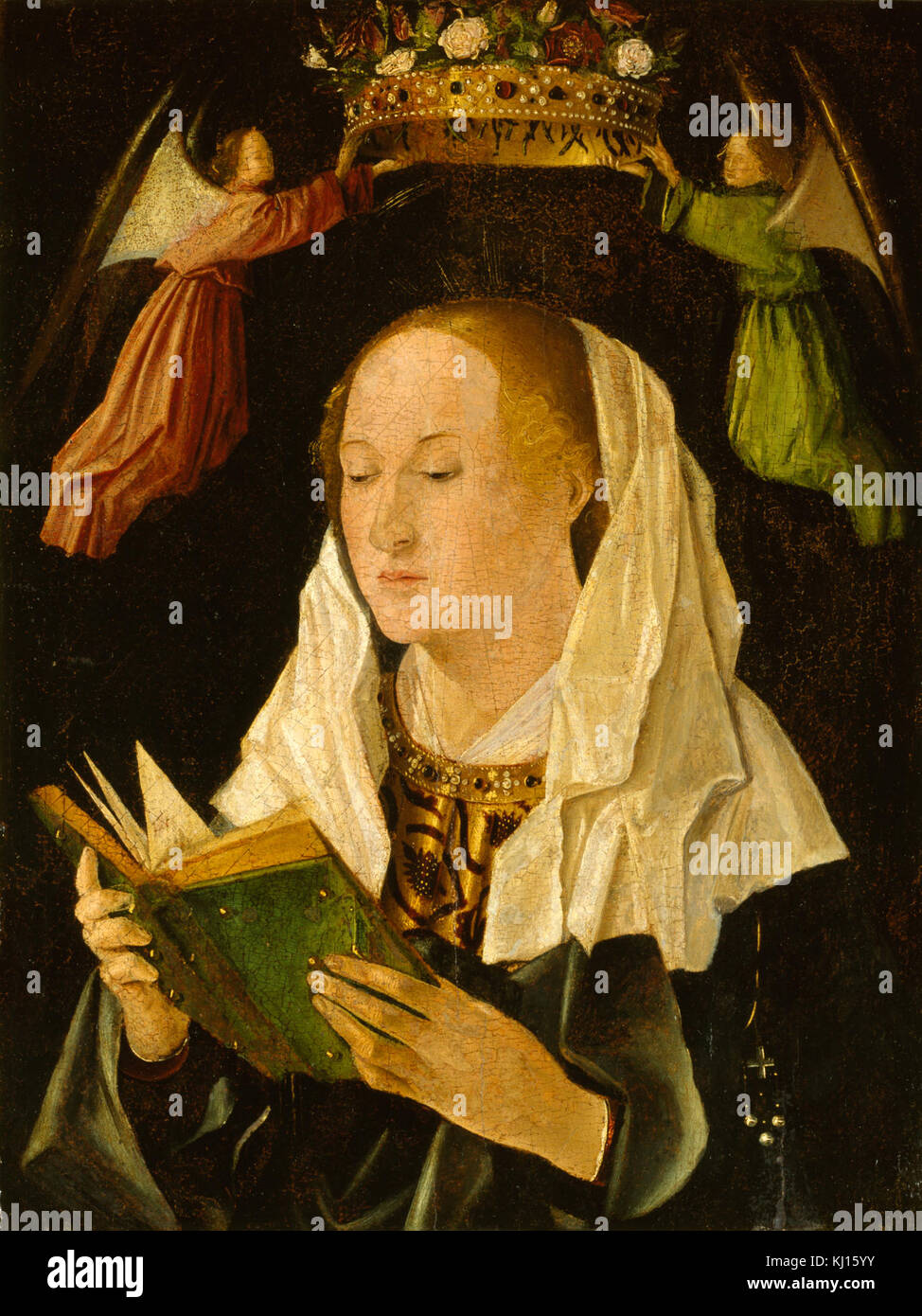 Antonello da Messina - The Virgin Mary Reading - Walters 37433 Stock ...
