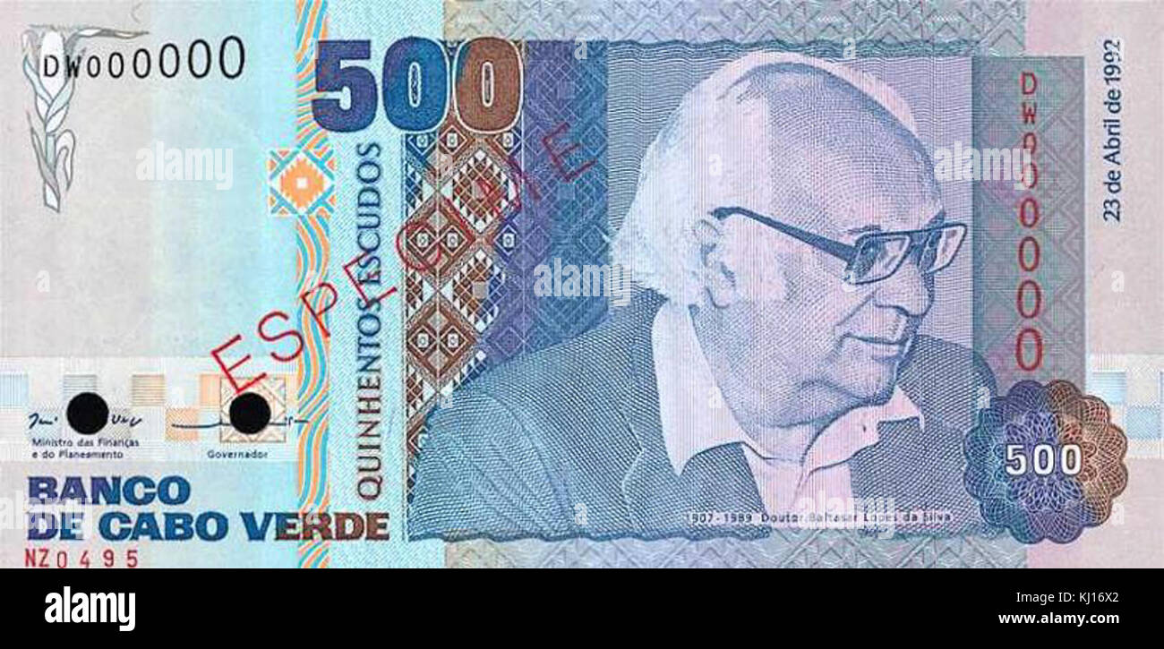 Cape Verde - 1992 500CVE note - front Stock Photo - Alamy