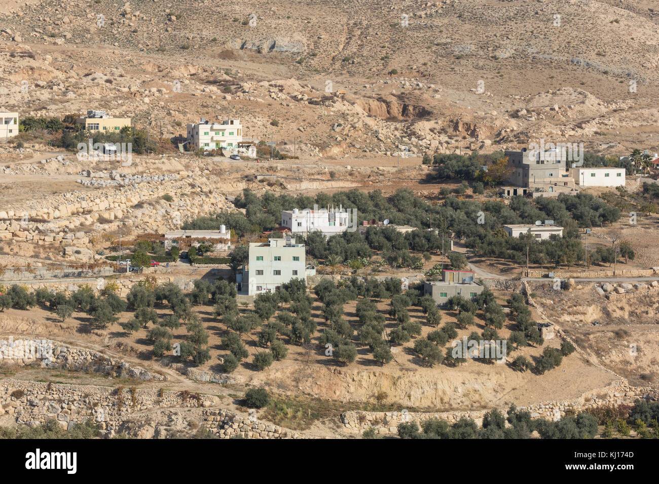 Village and farms in the desert of Jordan Stock Photo - Alamy