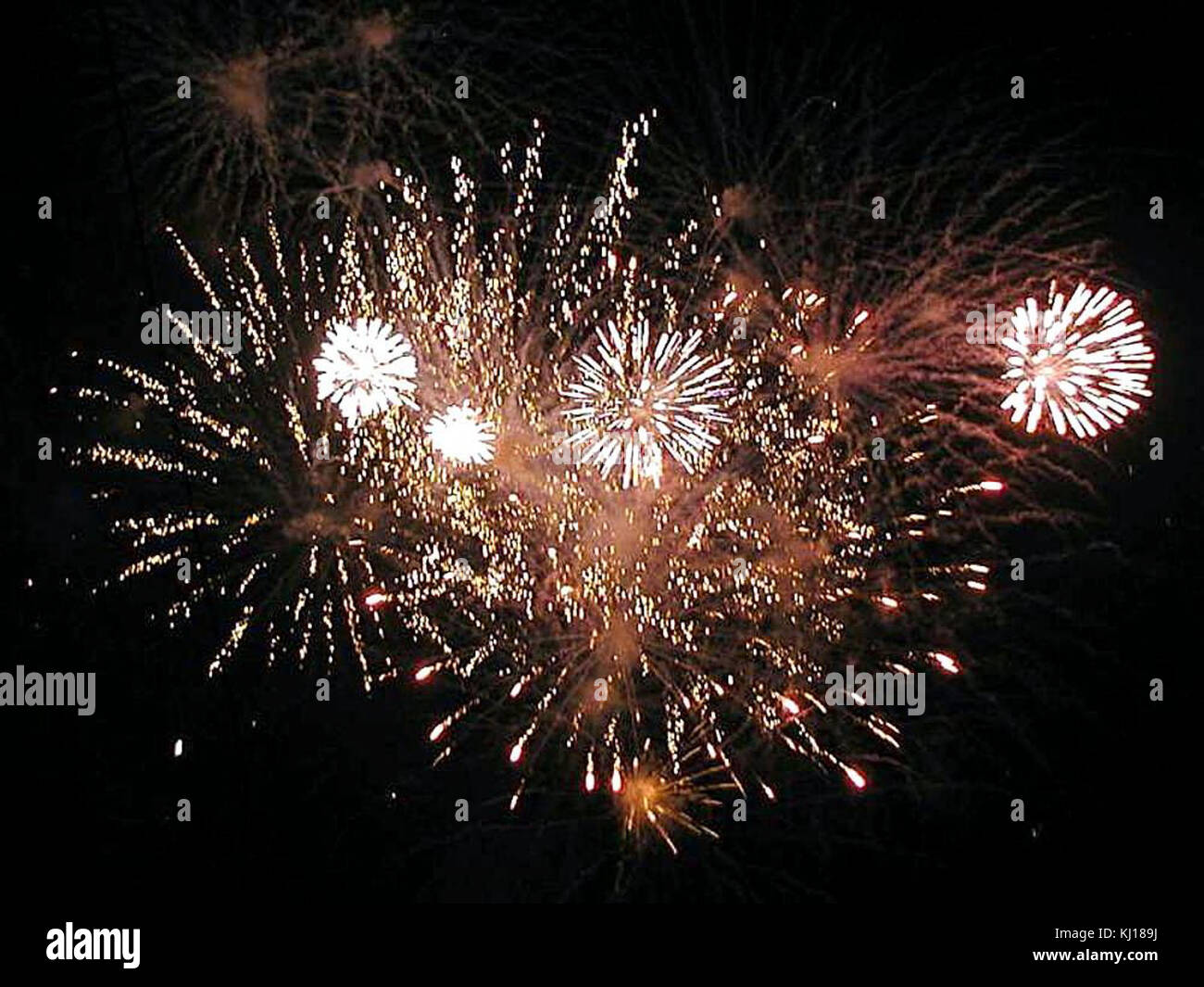 Fireworks seen from the back of the queen Mary Stock Photo - Alamy