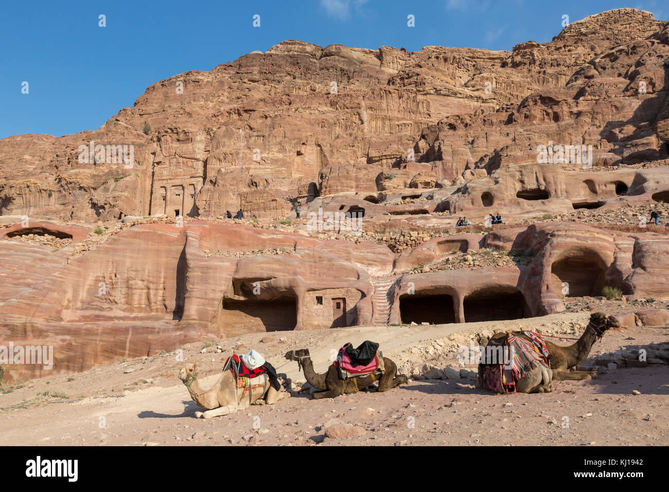 Petra, Jordan, December 25th 2015: Stone Arch in the valley of Petra ...