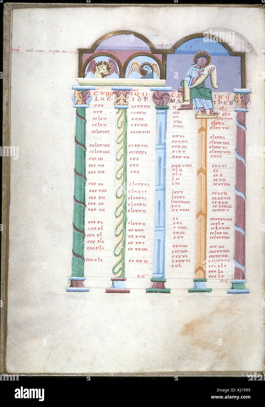 German - Leaf from Gospels - Walters W77V - Open Reverse Stock Photo ...