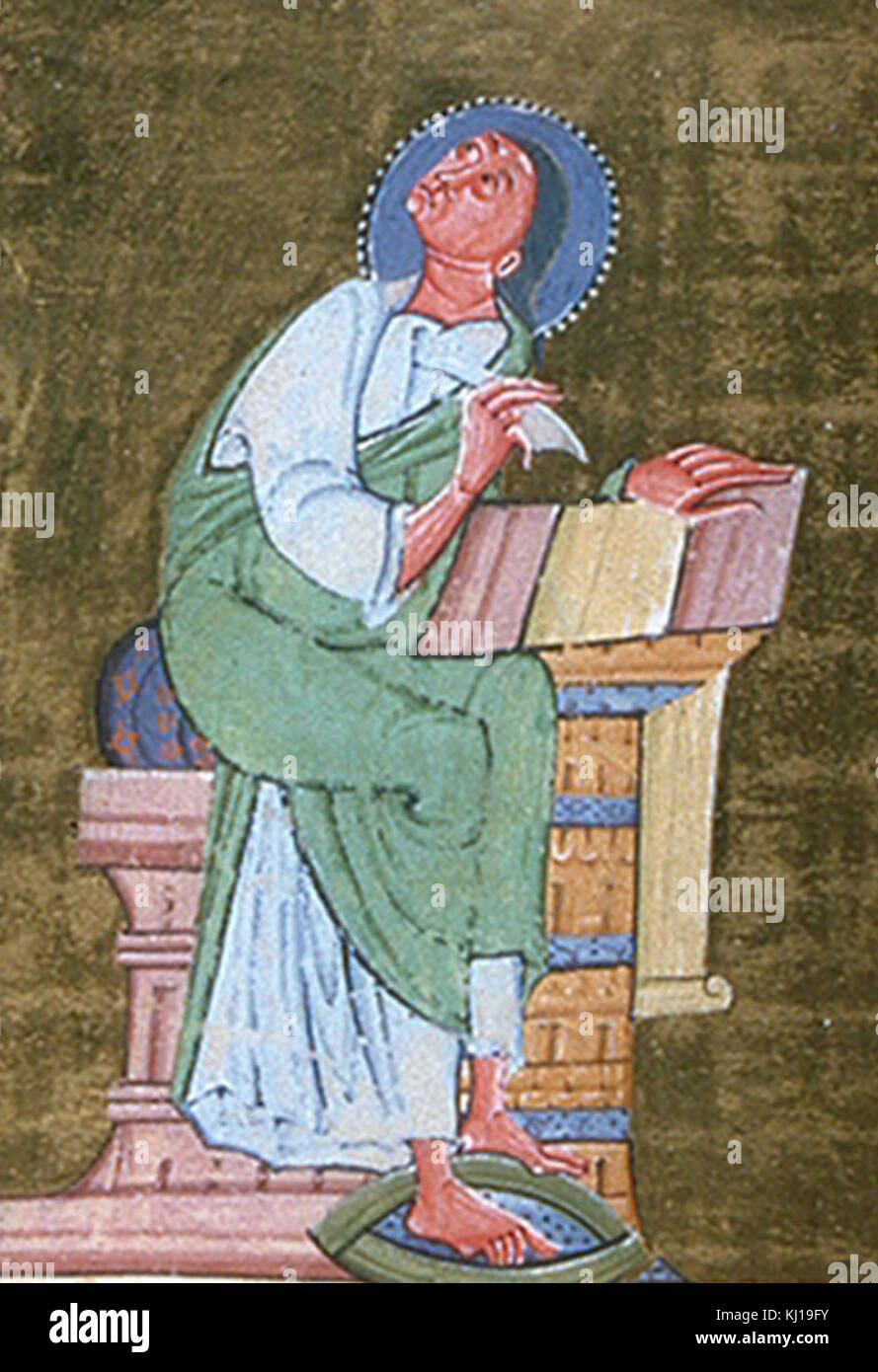 German - Leaf from Gospels - Walters W7161V - Reverse Detail Stock ...