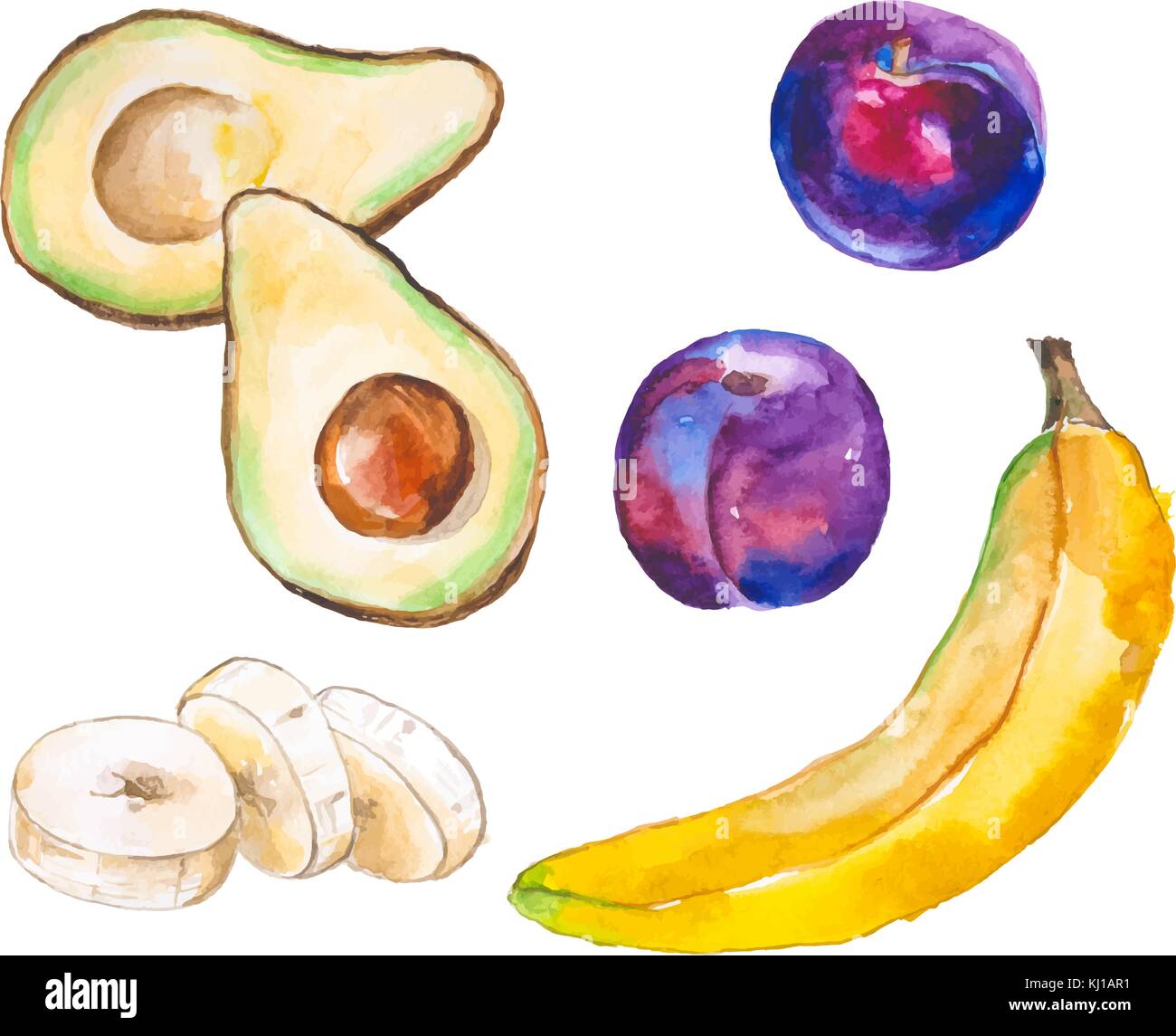 Watercolor lemon slice hand Stock Vector Images - Alamy