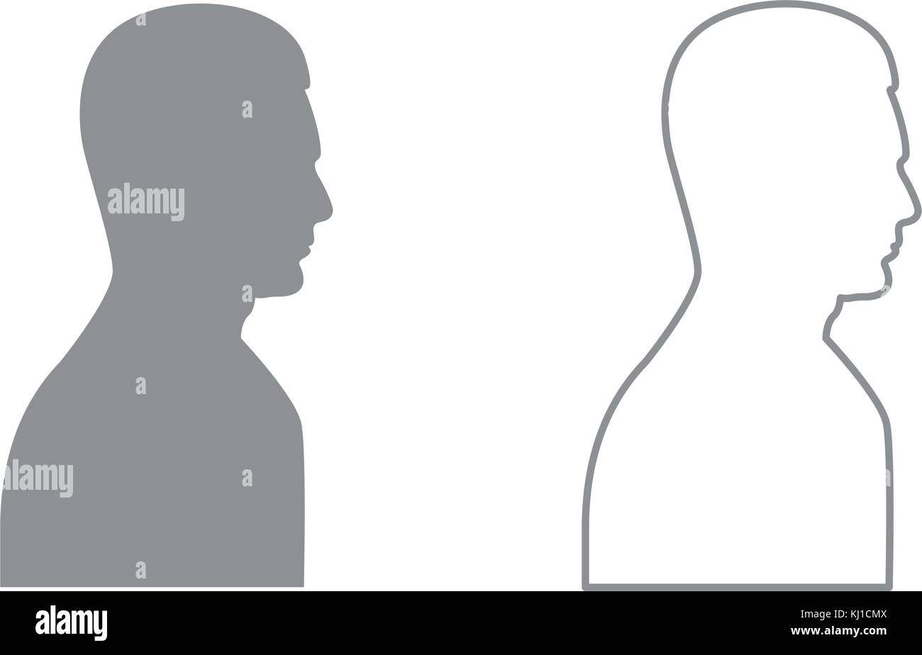 Face Side Profile Silhouette Stock Vector Images - Alamy