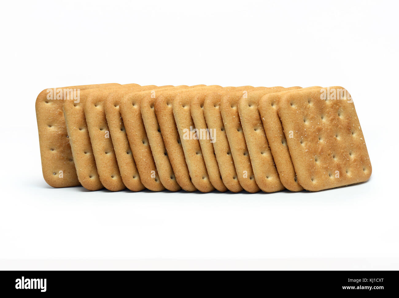 Stack of crackers isolated on white background with clipping path Stock ...