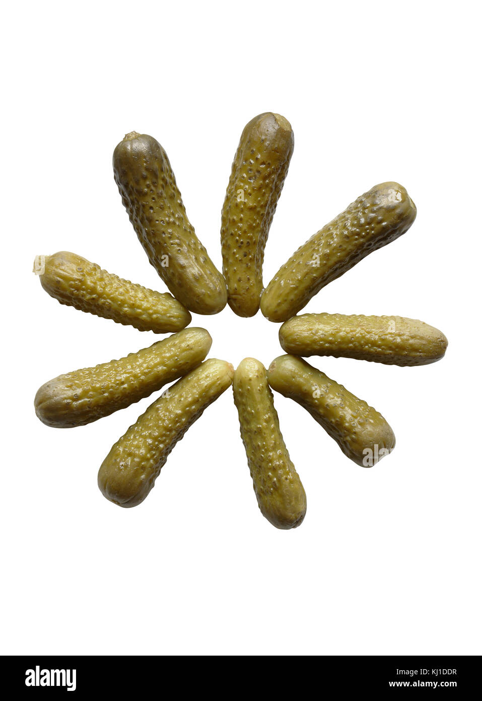 Nine gherkins isolated on white background with clipping path Stock ...