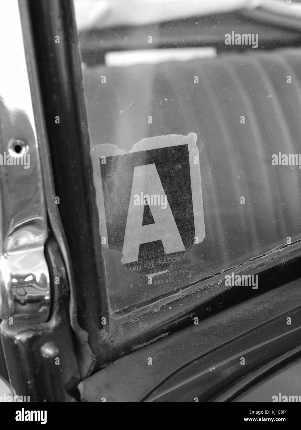 Fuel rationing sticker on vintage car hi-res stock photography and ...