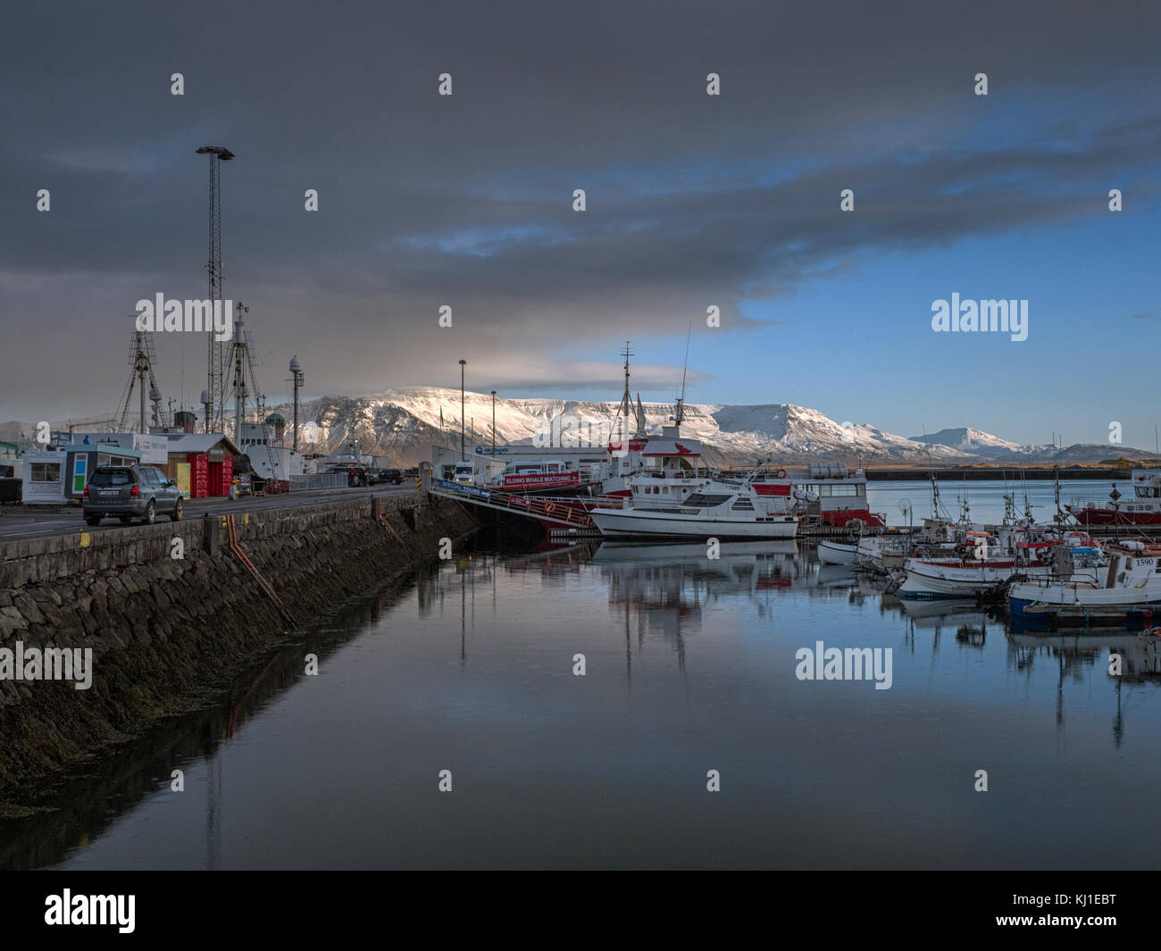 Harbour in the snow, Reykjavik, Iceland Stock Photo - Alamy