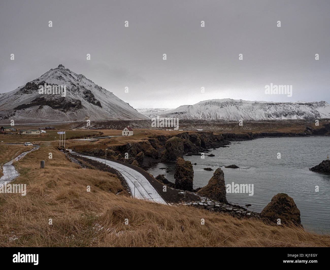 Arnarstapi, a village at the foot of Mt Stapafell between Hellnar ...