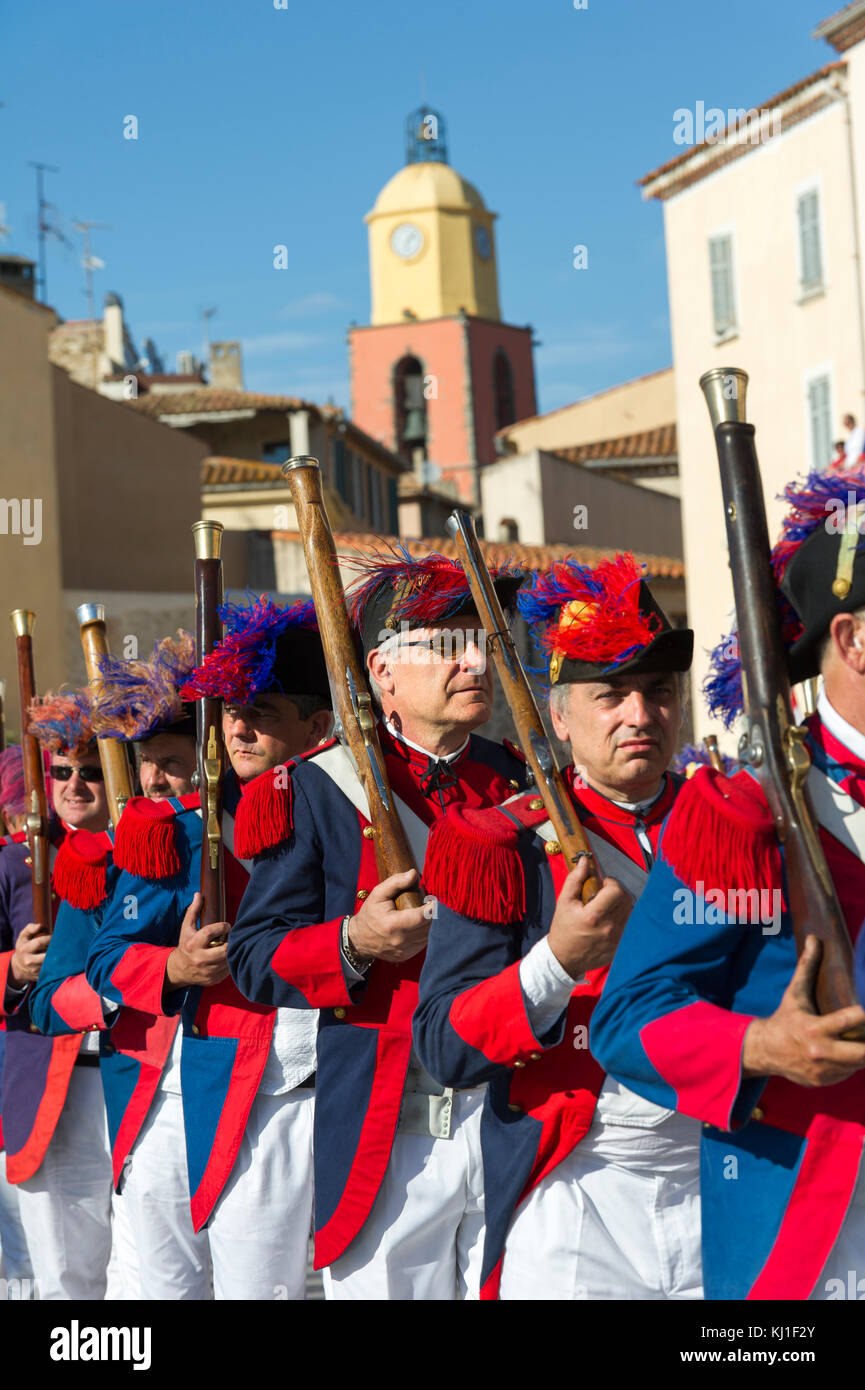 Europe, France, Var, 83, St Tropez, the bravado. Military parade Stock ...