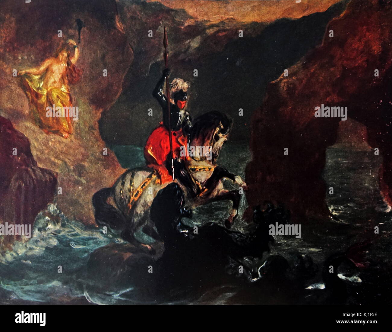 Saint George Fighting The Dragon, Perseus Delivering Andromeda 1847 by ...