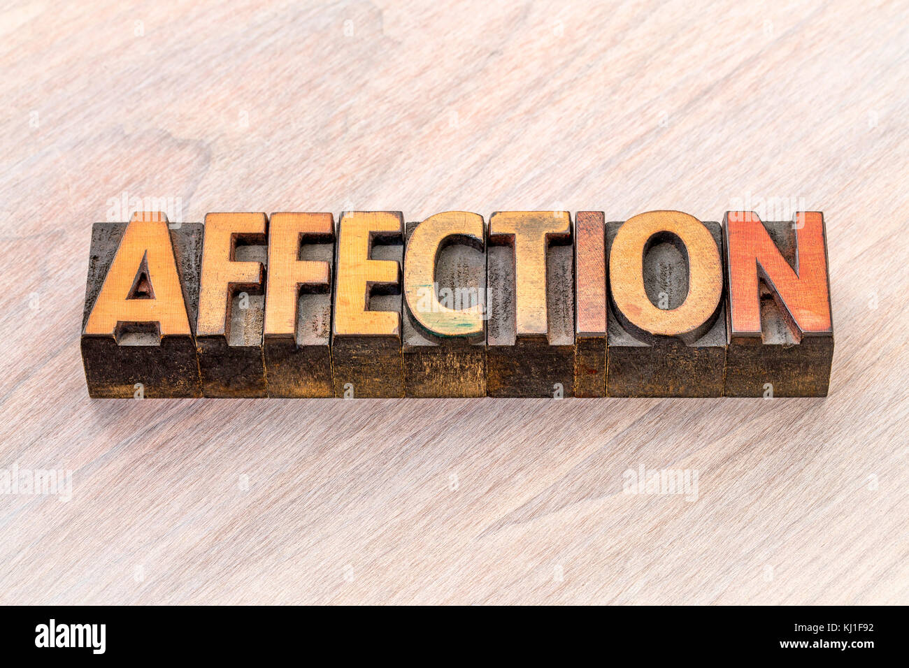 affection word abstract in vintage letterpress wood type Stock Photo ...