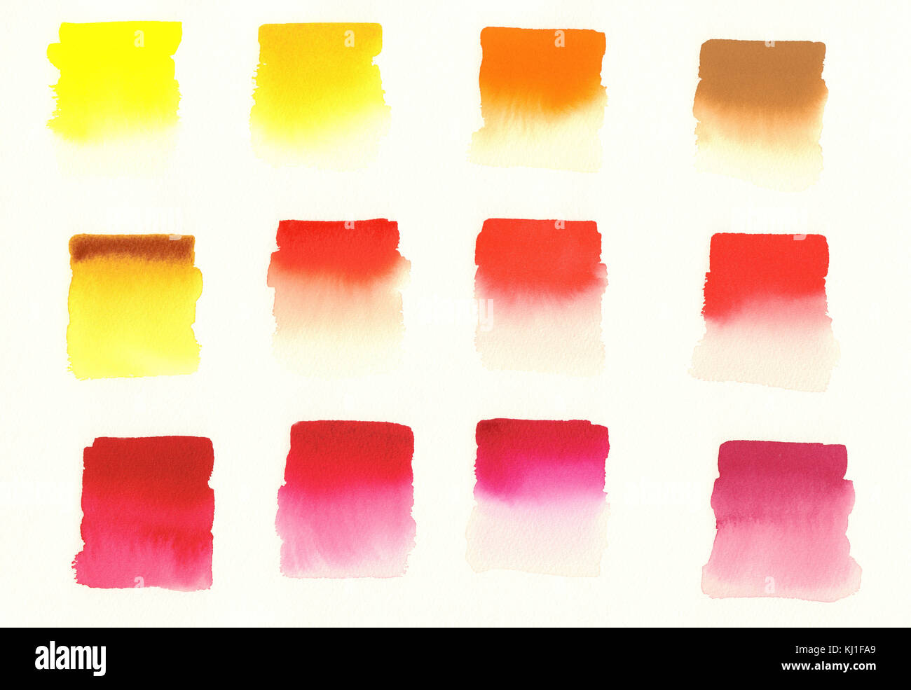 primary colors warm palette watercolor Stock Photo - Alamy
