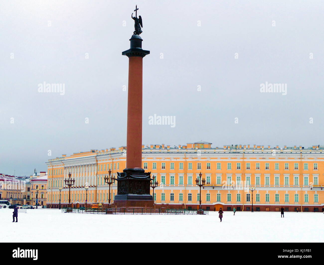 the Alexander Column in front of the General Staff Building on Palace ...