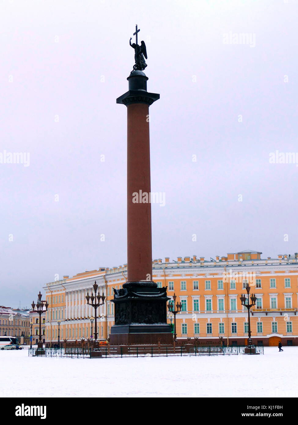 the Alexander Column in front of the General Staff Building on Palace ...