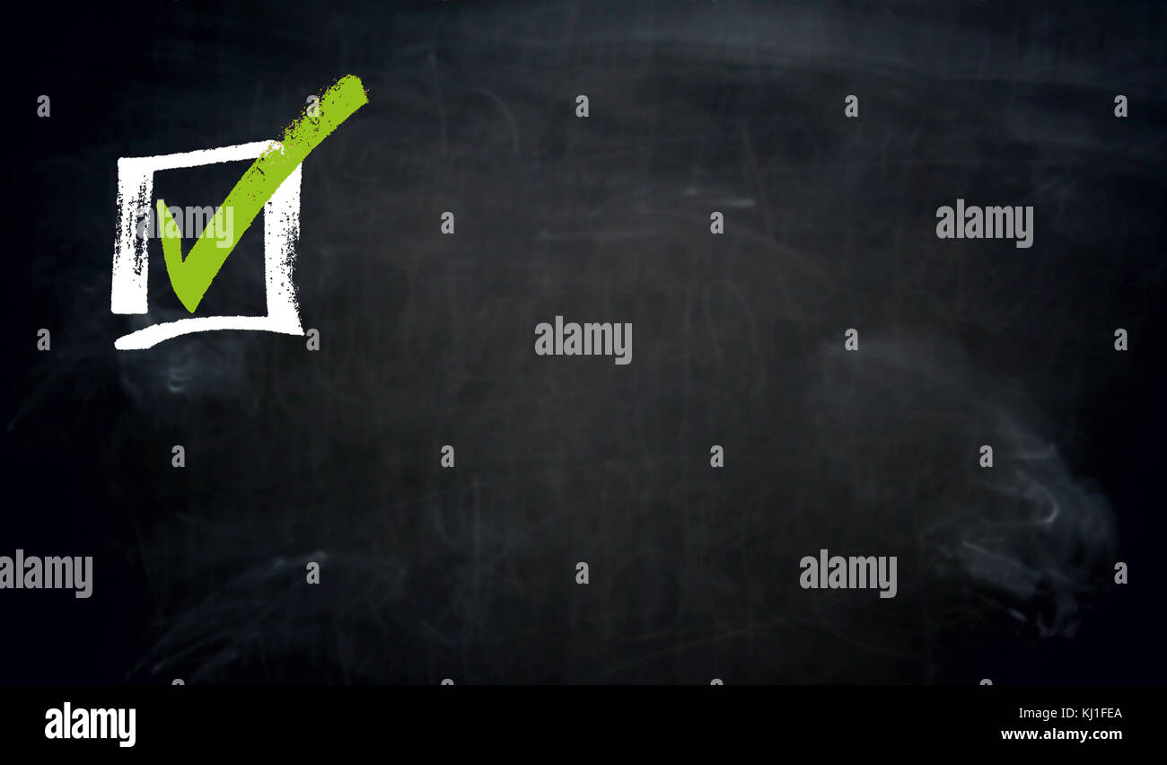 Checkbox chalkboard concept background Stock Photo - Alamy