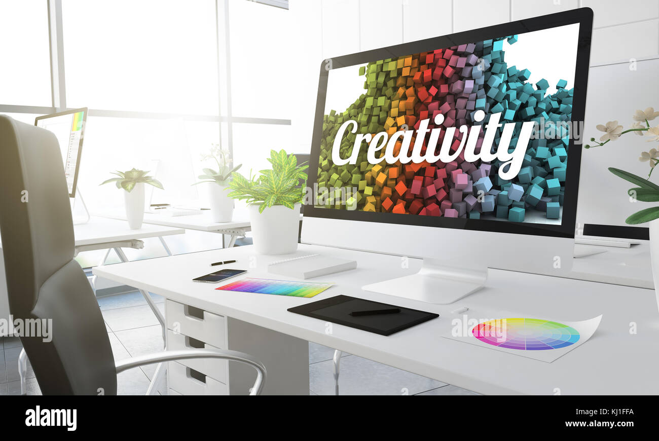creativity studio 3d rendering Stock Photo - Alamy