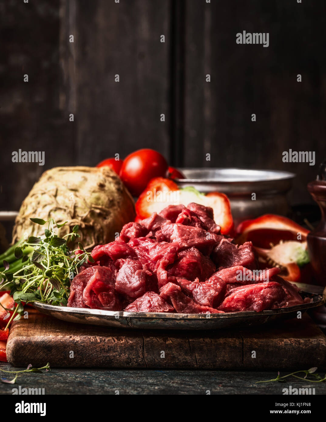 Diced beef hi-res stock photography and images - Alamy