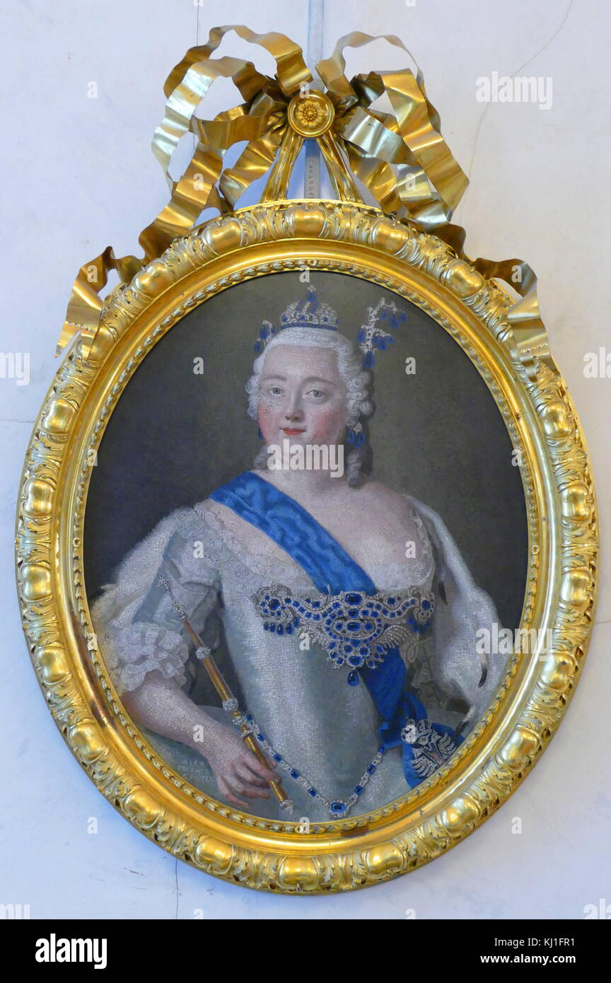 Mosaic Portrait of Empress Elizabeth of Russia; bronze; Roman mosaic ...