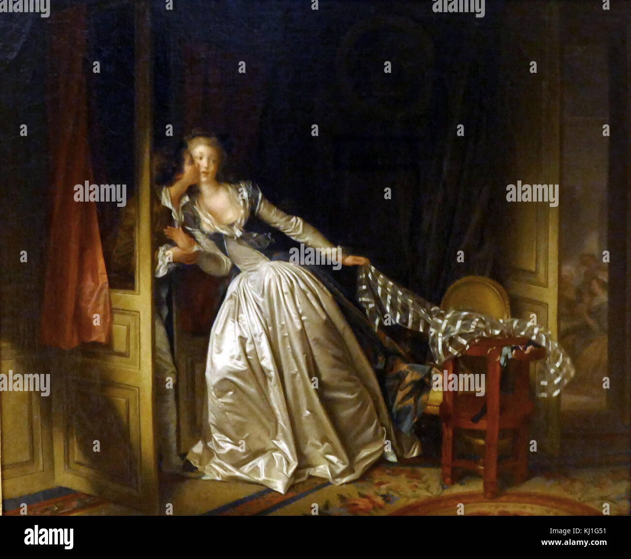 The Stolen Kiss by Jean Honoré Fragonard. Fragonard (1732 – 1806) was a ...