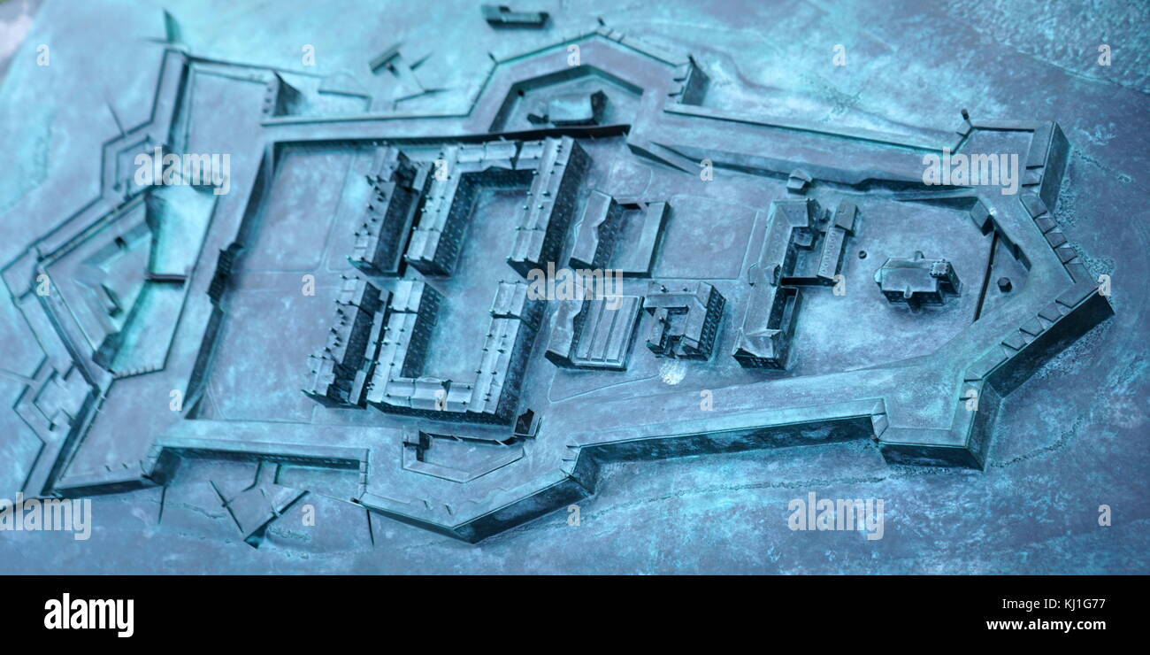 Scale model of Fort George; 18th-century fortress, north-east of ...