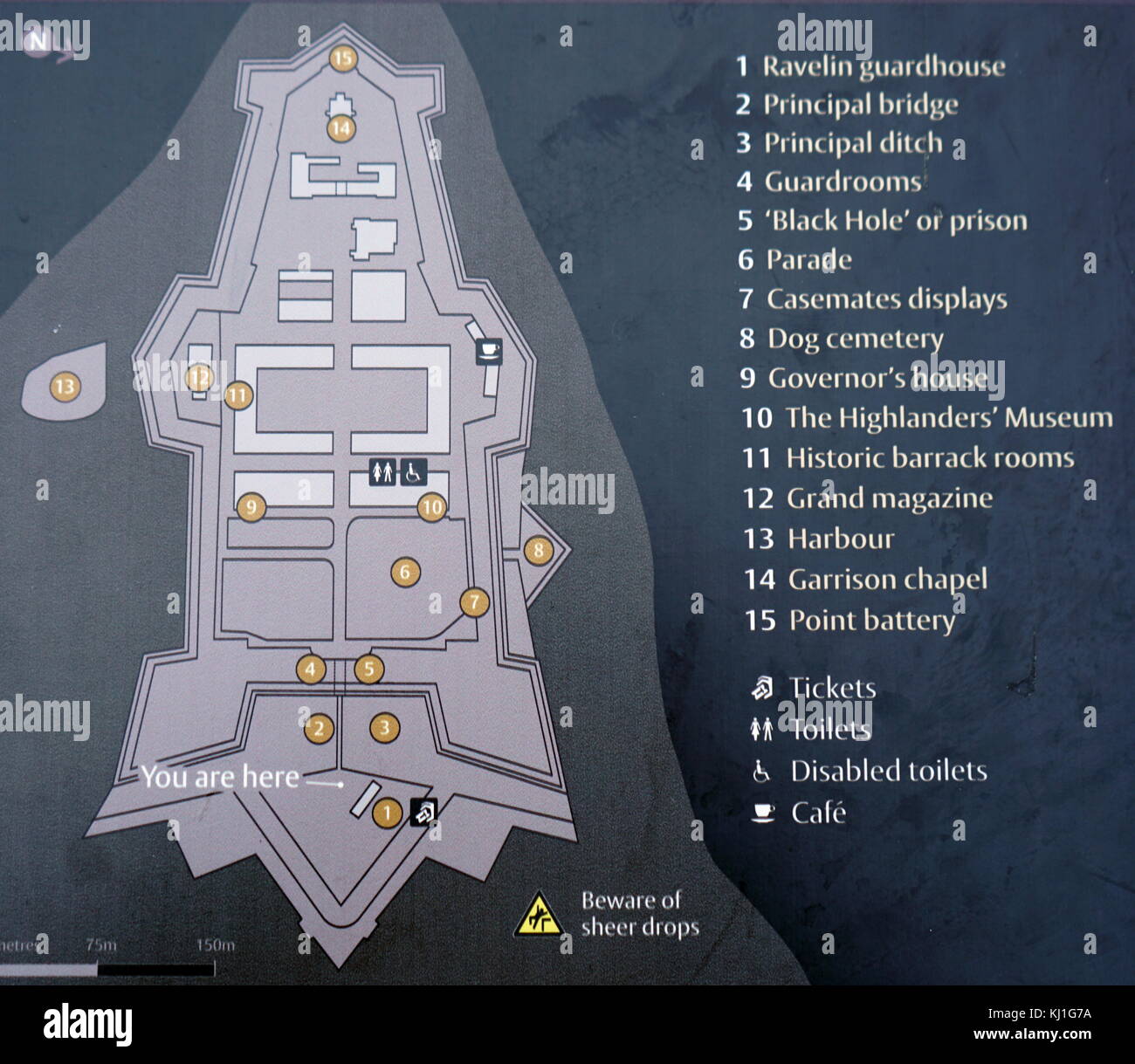 Scale model of Fort George; 18th-century fortress, north-east of ...