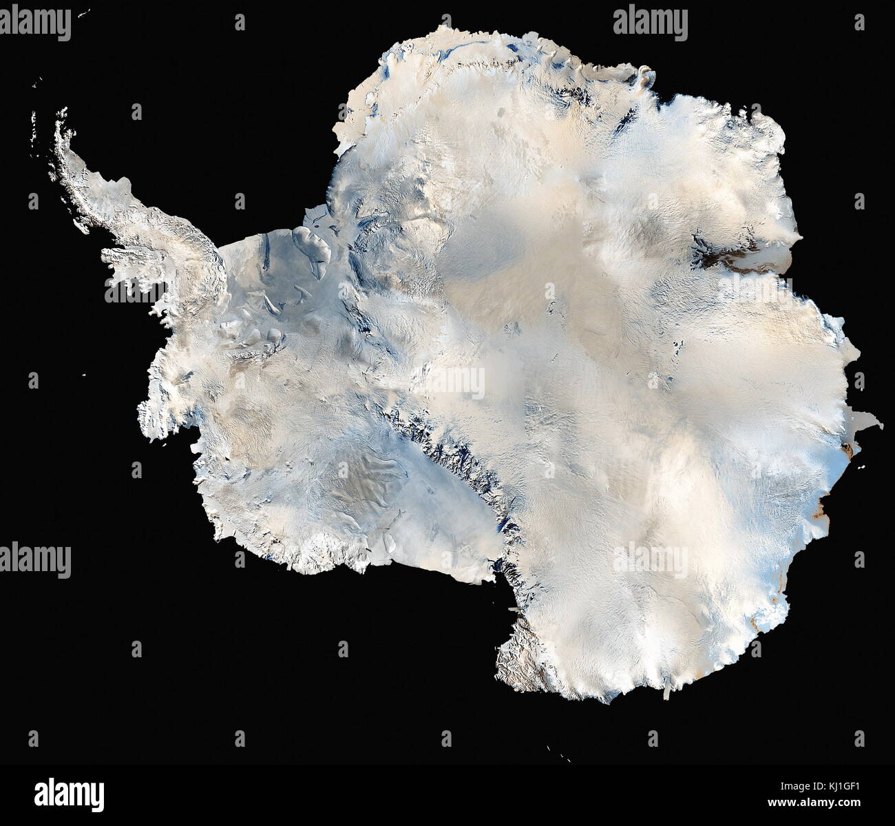 Continental ice sheet. Antarctica in 1996, showing the Antarctic ice ...