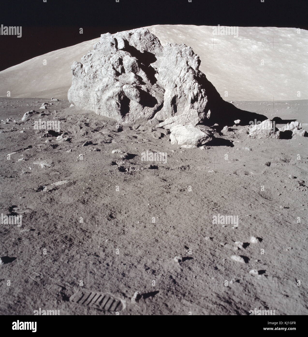 Moon rock photographed by space geologist Harris Schmitt during the ...
