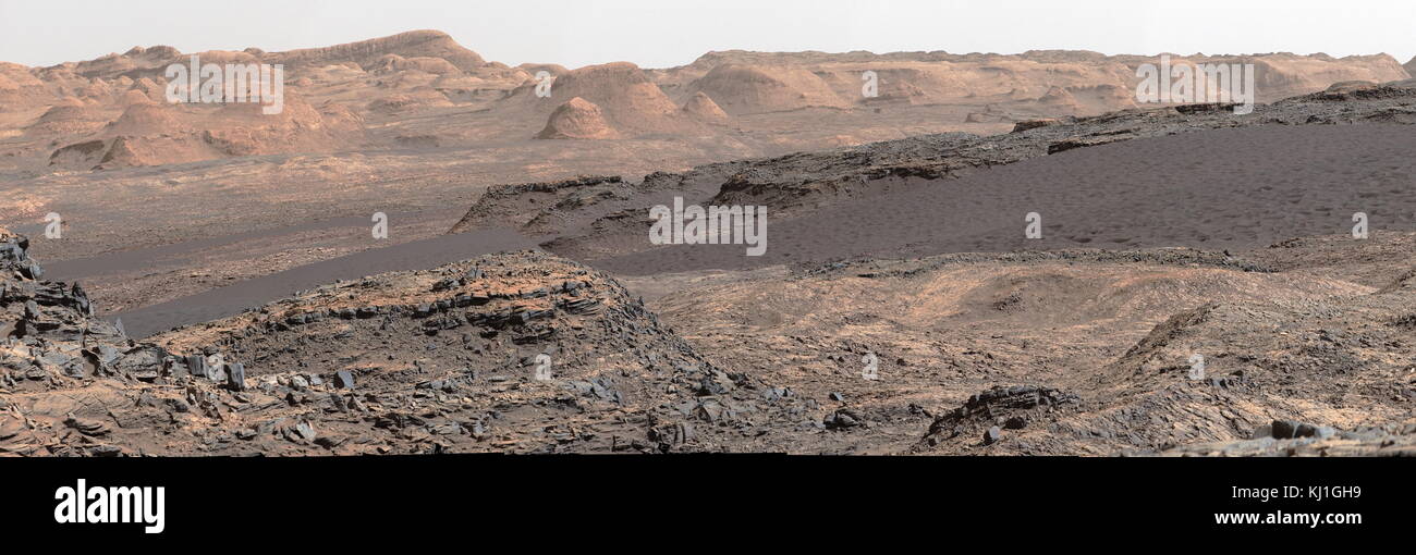 The landscape of Mars photographed by Curiosity Rover, a robotic rover ...