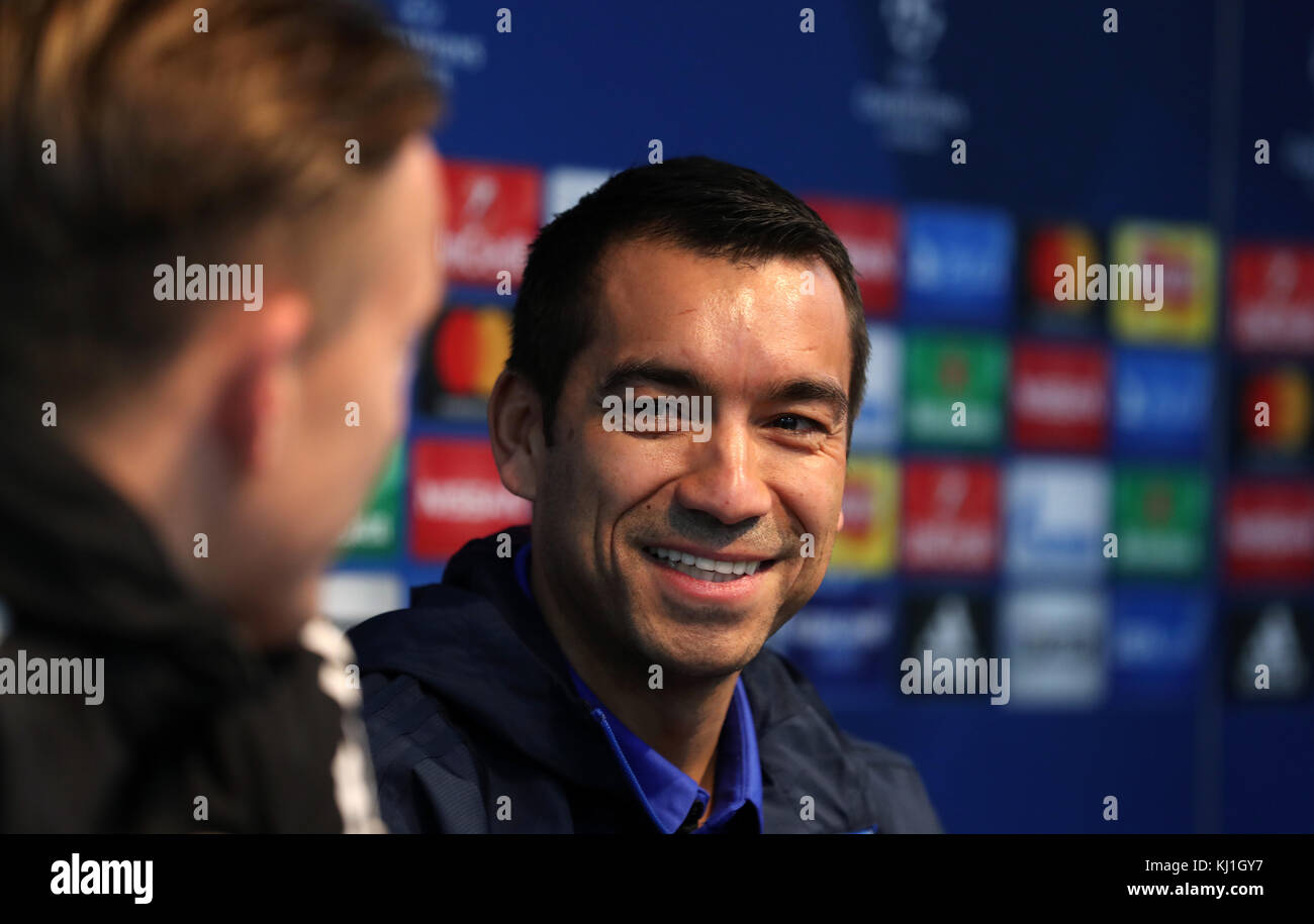 Feyenoord manager Giovanni van Bronckhorst during the press conference ...